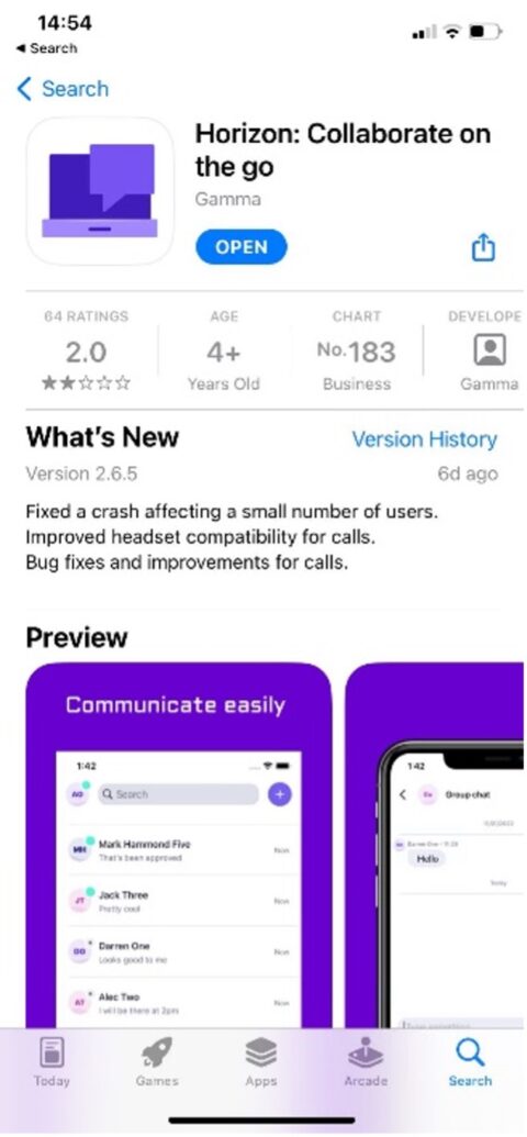 Horizon smartphone app user guide - MF Telecom Services